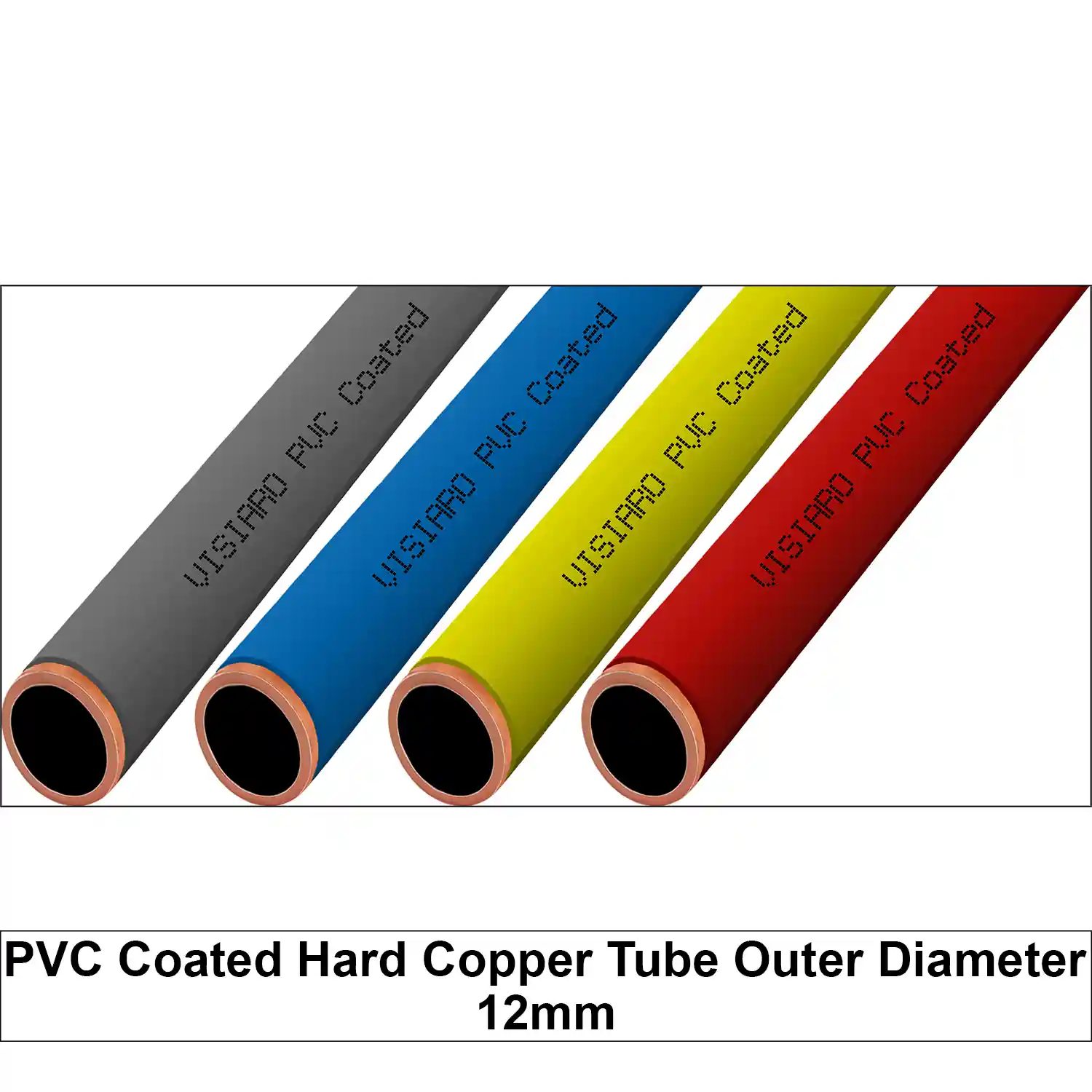 Visiaro PVC Coated Hard Copper Tubes with O.D 12 mm. PVC Coated Copper ...